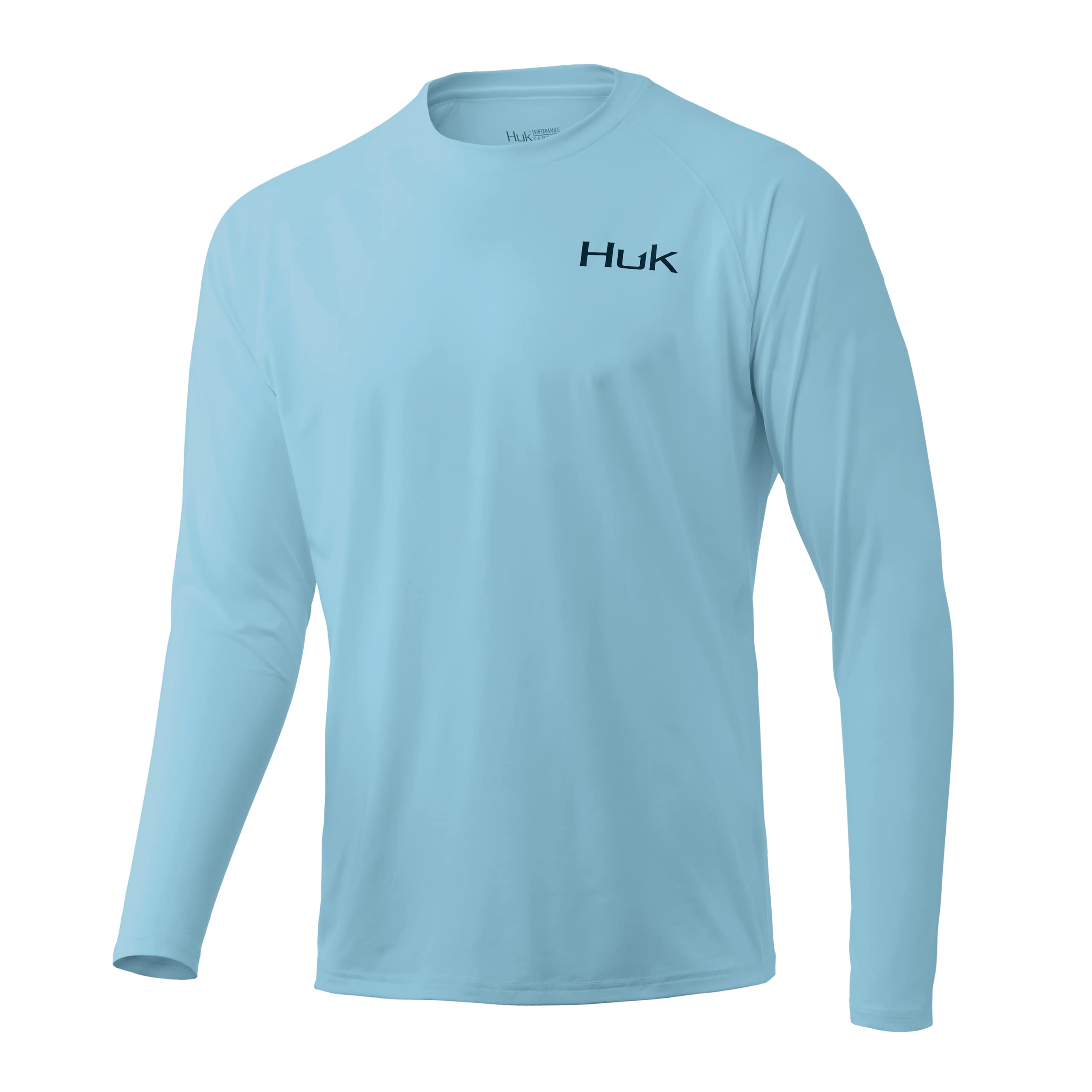 HUK Men's Pursuit Long Sleeve Sun Protecting Fishing Shirt, Huk'd Up-Ice Blue, Medium