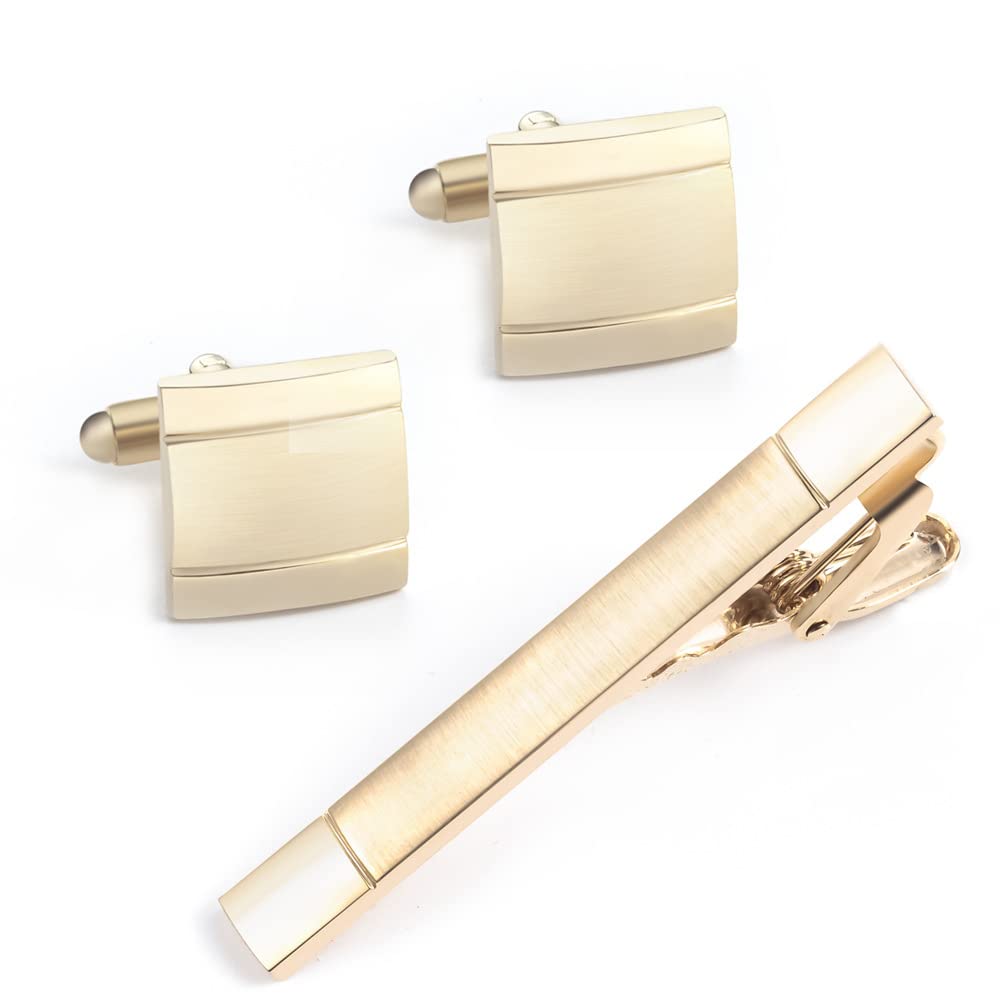 Men's tie Clip Cufflinks Plain Metal Collar Clip Cufflinks Set Men's Dress Shirt Cufflinks Collar Clip Set