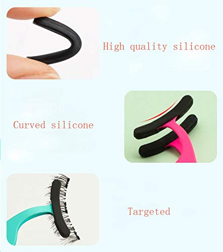 HOYUJI False eyelash applicator, eyelash extension tweezers silicone sleeve tweezers for easy application and removal of magnetic eyelashes - Adjust and repair your eyelashes (pink)