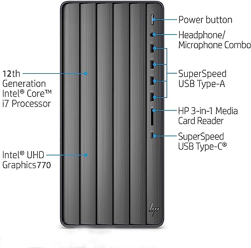 HP Envy Business Desktop, 12th Gen Intel 12-Core i7-12700, 32GB RAM, 1TB PCIe SSD+2TB HDD, USB-C, HDMI, VGA, RJ45, WiFi, PDG HDMI 2.1 Cable, Black, Win 11 Pro (Renewed)