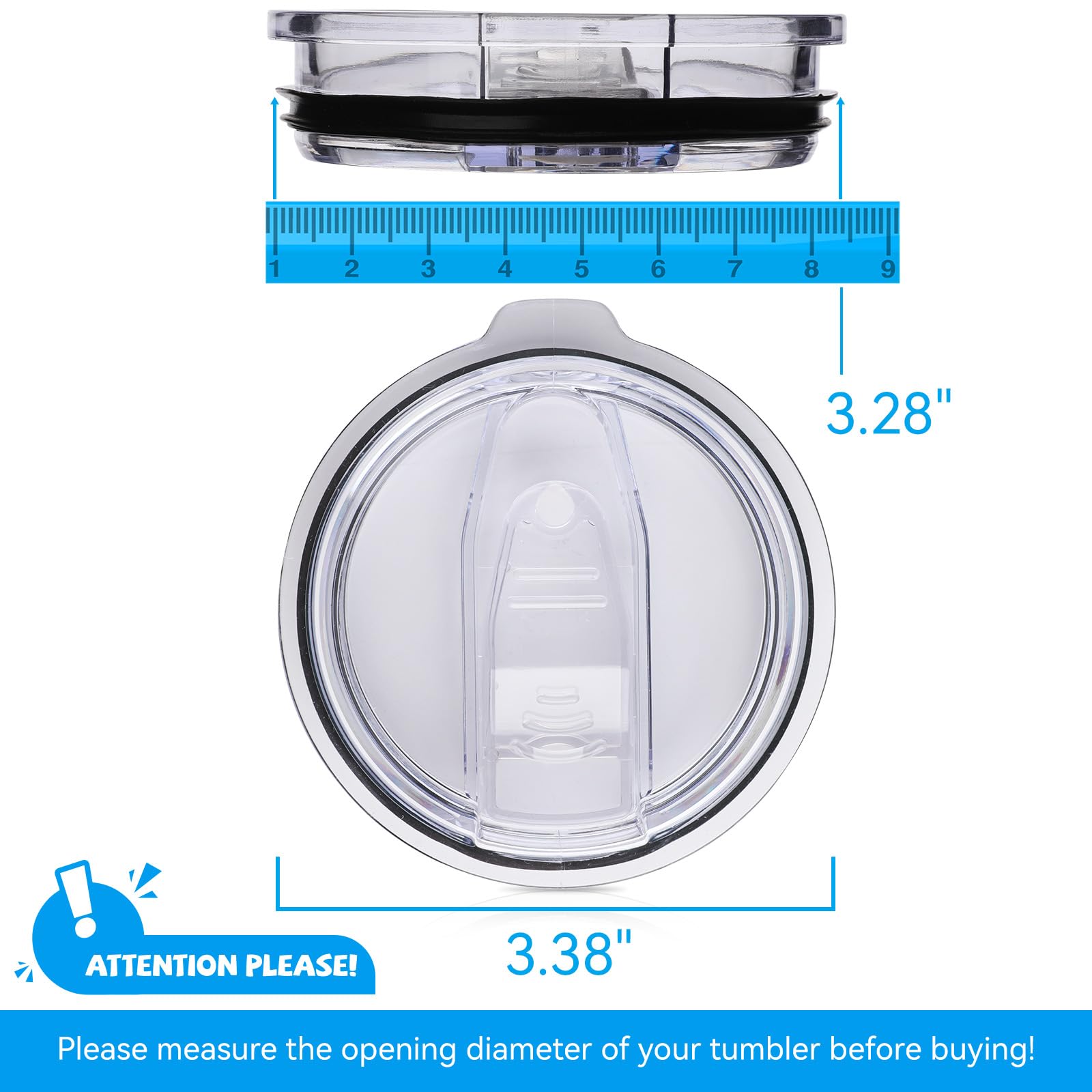 HASLE OUTFITTERS 20 oz Tumbler Lids Replacement Lids for Stainless Steel Tumbler Splash Resistant Lids for Mouth Tumbler Cooler Cup(20 oz, 2 Pack)