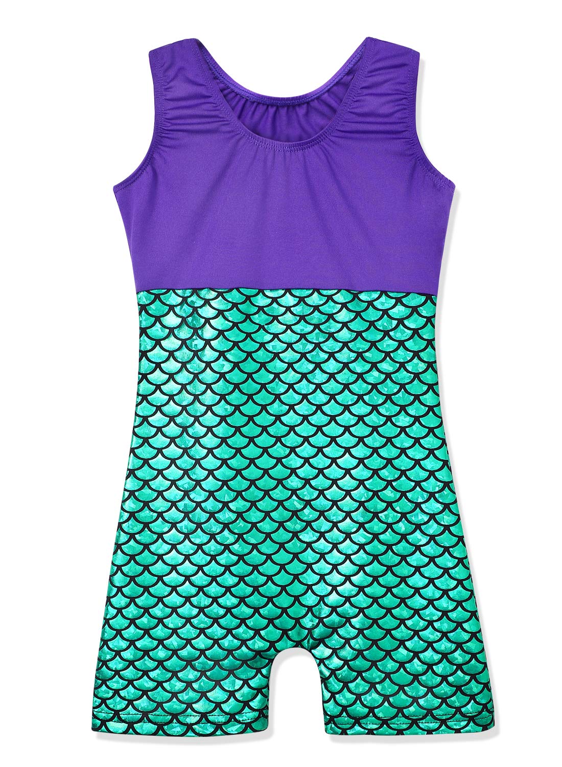 HOZIY Mermaid Leotards for Girls Gymnastics 4t 5t Green Purple Toddlers Bodysuits Dance Wear