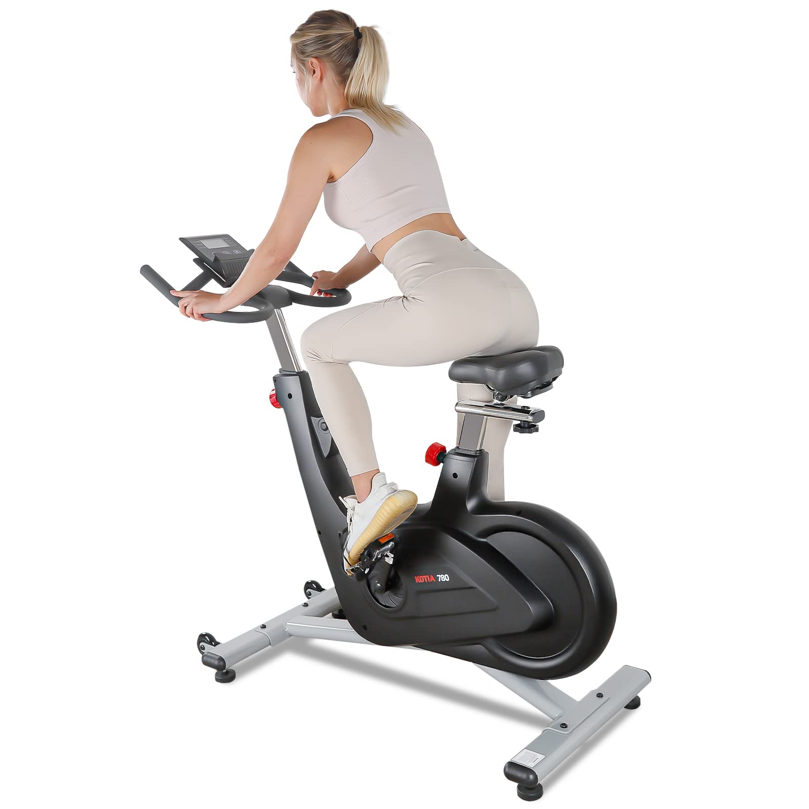 kotia Exercise Bike Magnetic Resistance Spin Stationary Bikes 330lbs Capacity Excersize Bikes with Thick Wide Seat for Home Gym Workout (GHN 780)