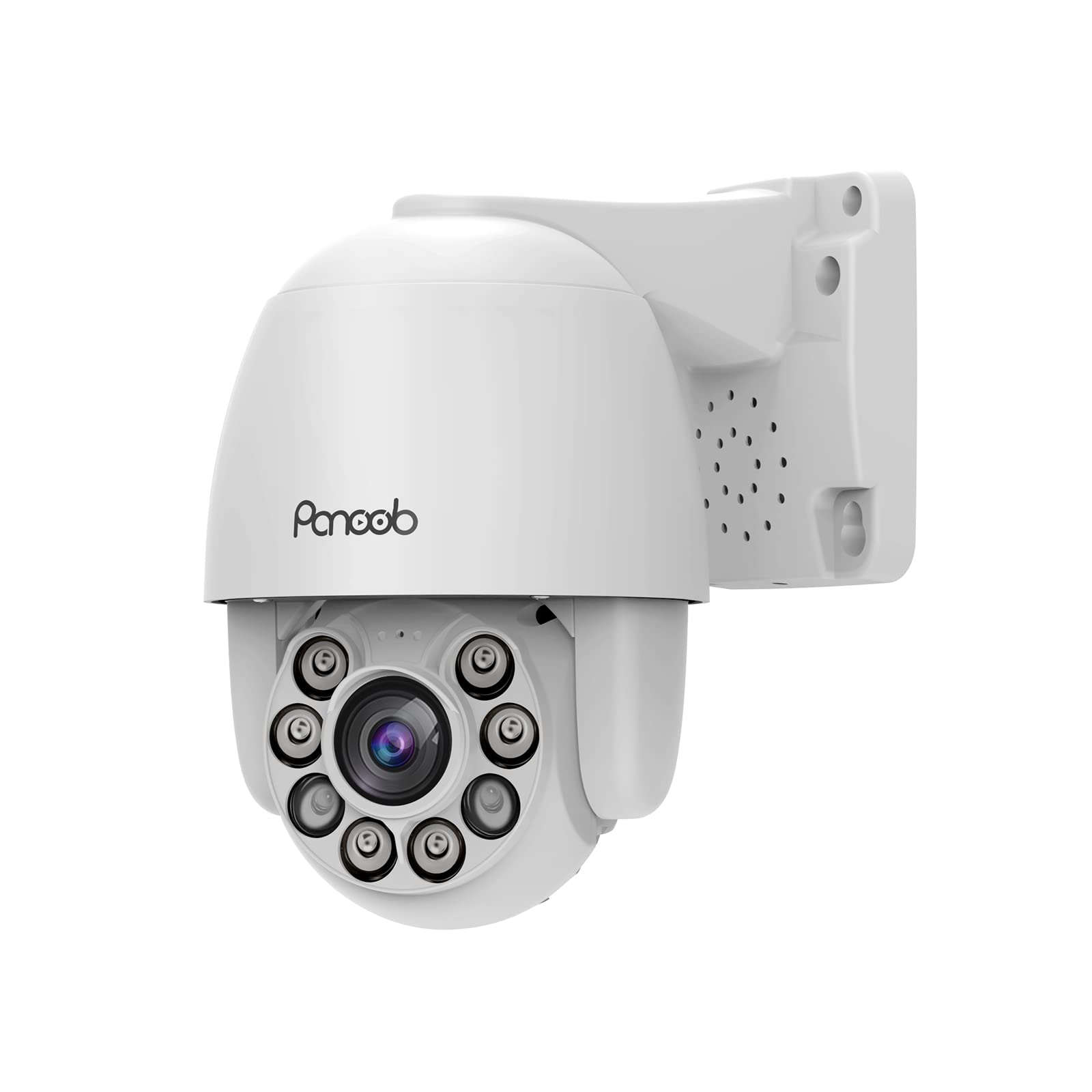 PANOOB 6MP PTZ Outdoor Camera, 355° Pan 90° Tilt 5X Optical Zoom PoE IP Security Cams, AI Human Vehicle Detection, 2.7-13.5mm Lens, 328ftIR Night Vision, Two Way Talk, Support 256GB SDCard, PT16A-6MZ