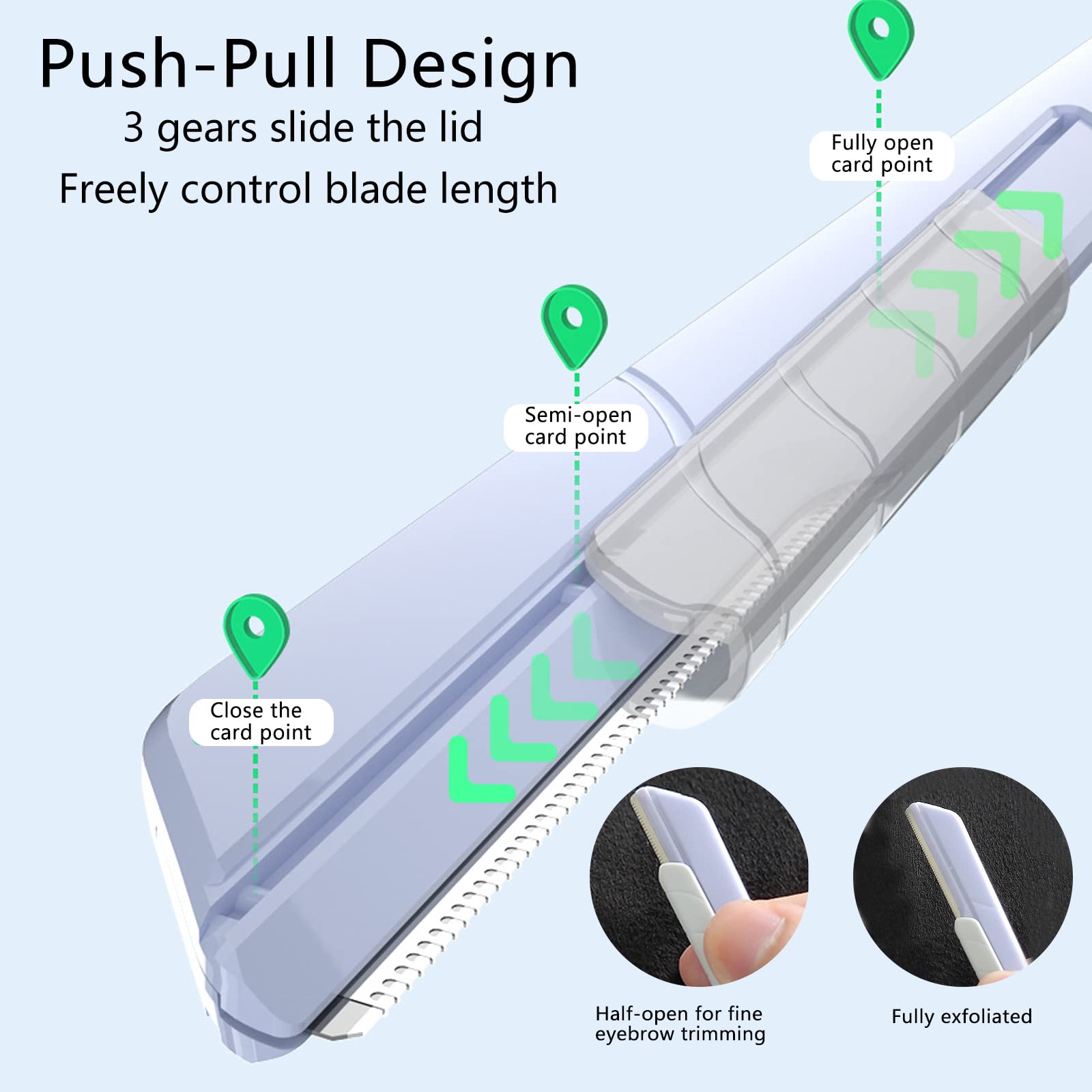 Multipurpose Exfoliating Dermaplaning Tool, Eyebrow Razor, Facial Razor, 6 pcs eyebrow trimmers with sliding cover
