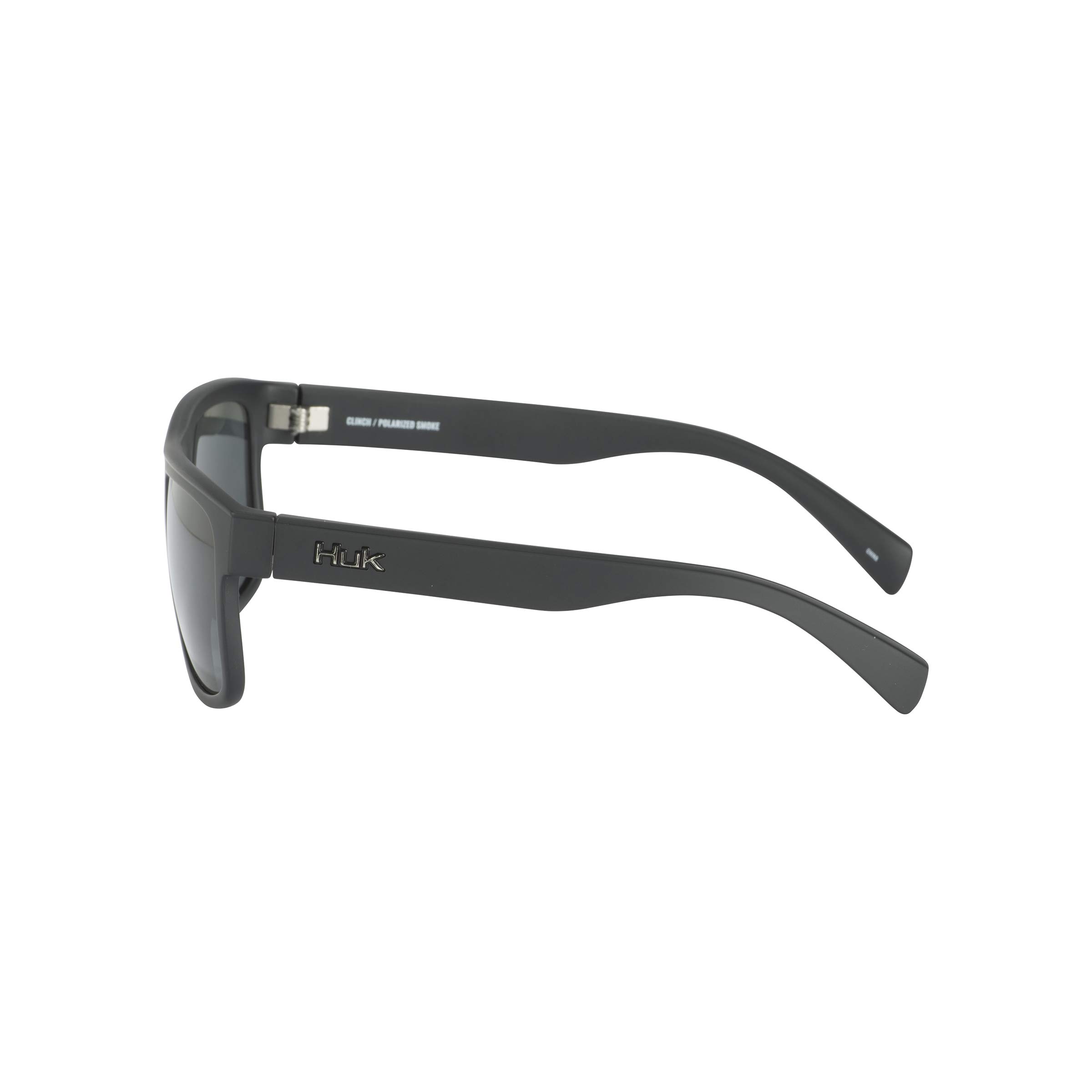 HUK, Polarized Lens Eyewear with Performance Frames, Fishing, Sports & Outdoors Sunglasses Panto, (Clinch) Gray/Matte Black, Medium/Large