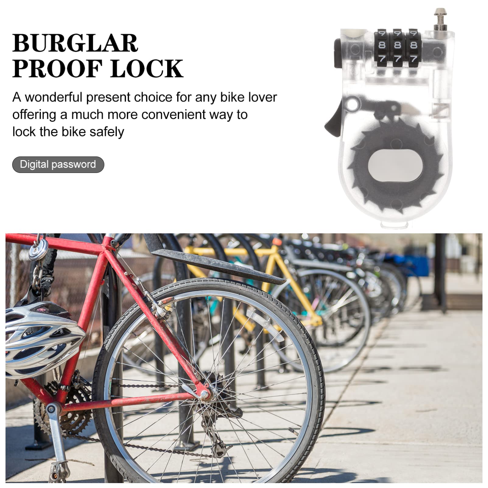 LIOOBO Board Lock Professional Skatebord Lock Portable Multi-Function Bike Lock Snowboard Accessory Snowboard Safety Lock