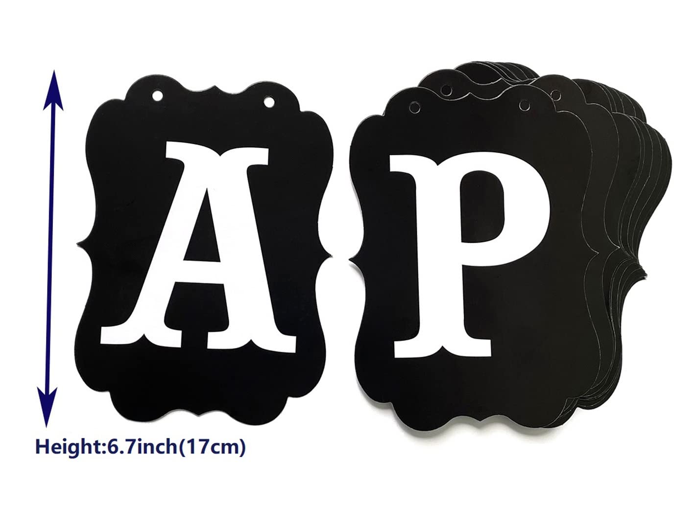 Large Black Happy Birthday Banner, Happy Birthday Bunting Sign with White Letters, Happy Birthday Decorations for Boys Women Men