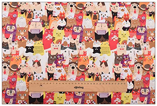 Hanjunzhao Cute Animals Cat Dog Fat Quarters Fabric Bundles 18 x 22 inch for Quilting Sewing Crafting