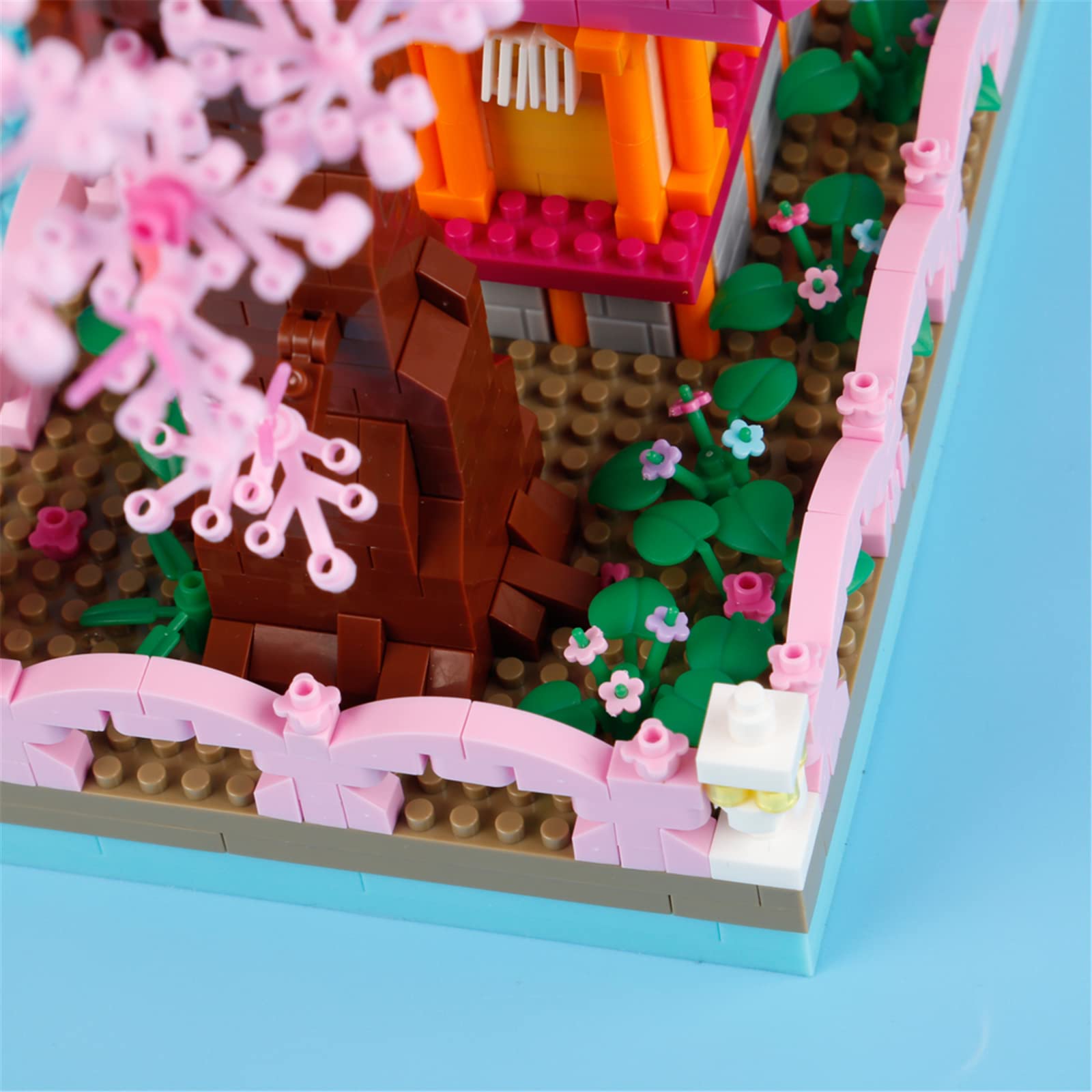 KeVeuLen Cherry Tree Building Toy Set,Micro Building Blocks Bonsai Tree Japanese Flower Pavilion Cherry Tree Bricks Kit,Gift Building Toys for 14+ Adults(1810pcs)