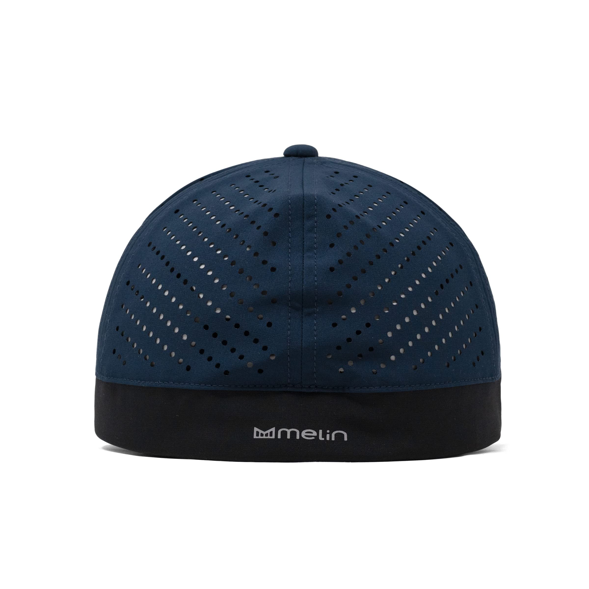 melin MFLX Hydro, Navy, Men's Performance Fitted Hat, Water-Resistant Baseball Caps for Men & Women, Golf, Running, or Workout Hat, XL