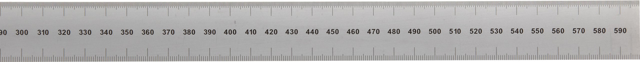 Mitutoyo 182-171, Steel Rule, 600mm (1mm, 0.5mm), 3/64" Thick X 30mm Wide, Satin Chrome Finish Tempered Stainless Steel