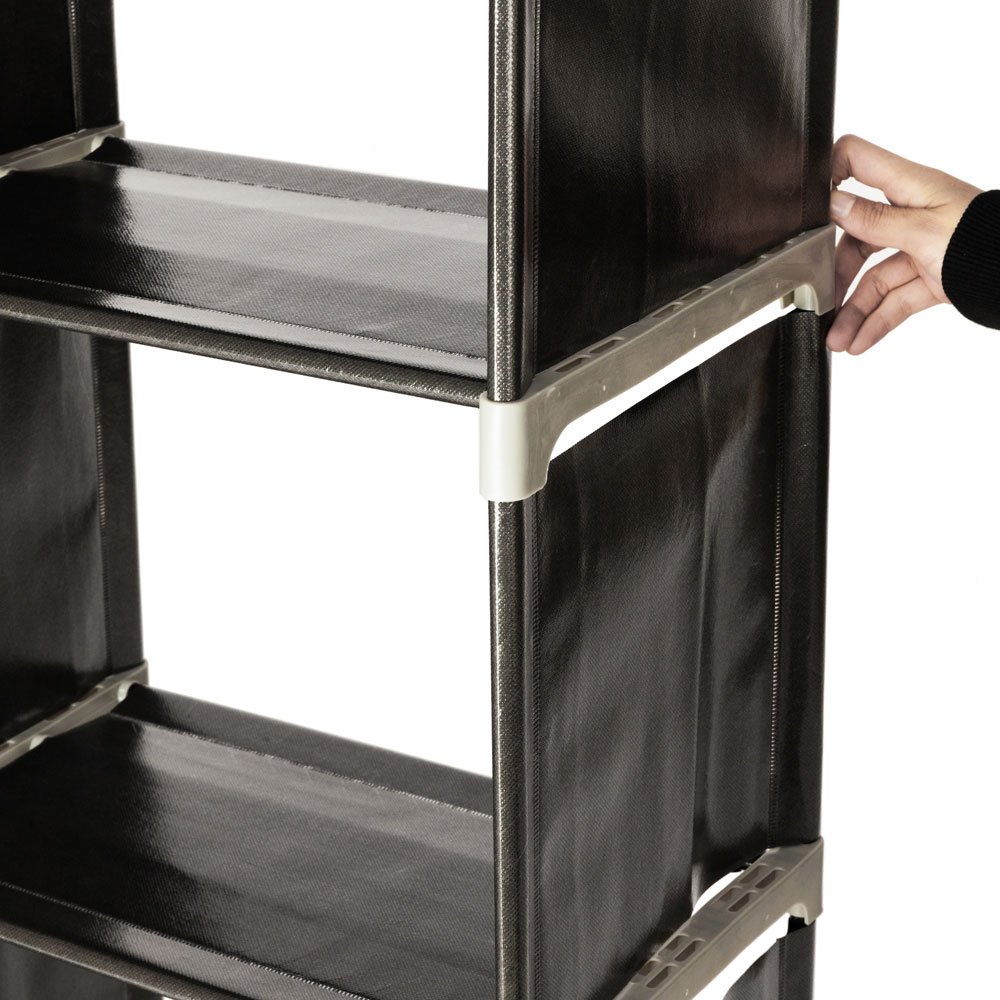 Henf Multifunctional Assembled 3 Tier 9 Compartment Storage Cube Closet System Organizer Shelf 9 Cubes Bookcase Clothes Storage Home Furniture Black (3 Tier 9 Compartment)