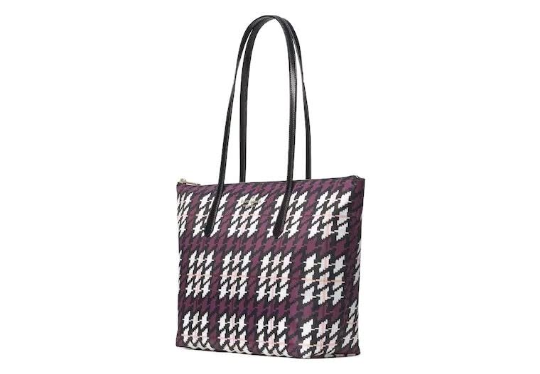 Kate Spade New York Kitt Large Nylon Tote Shoulder Handbag (Hounds Tooth multi)