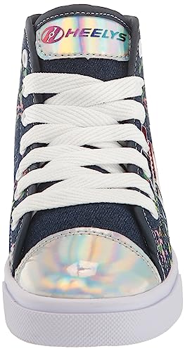 HEELYS Girl's Veloz (Little Kid/Big Kid/Adult) Denim/Rainbow/Multi 2 Little Kid M