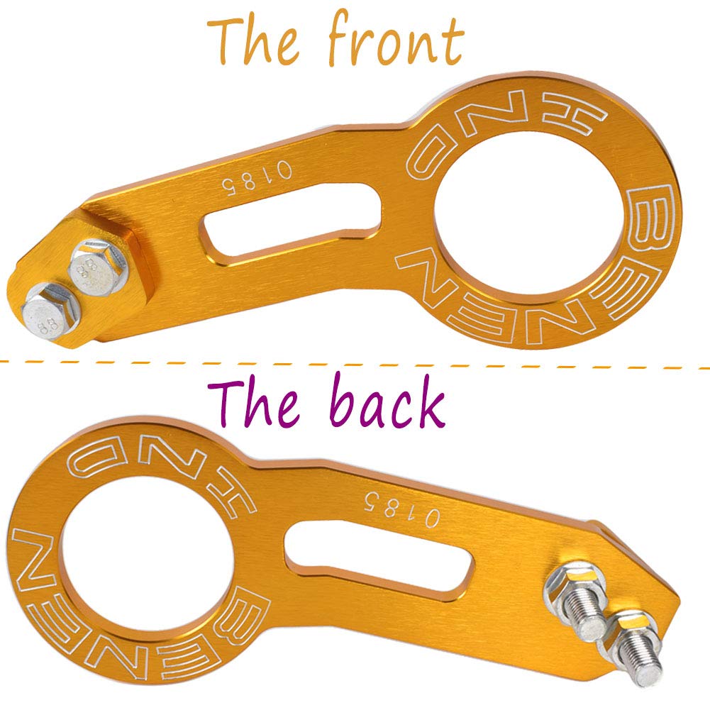 HENGSHENG Rear Tow Towing Hook for Universal Car Auto Trailer Ring Aluminum Racing Trailer Hook-Golden