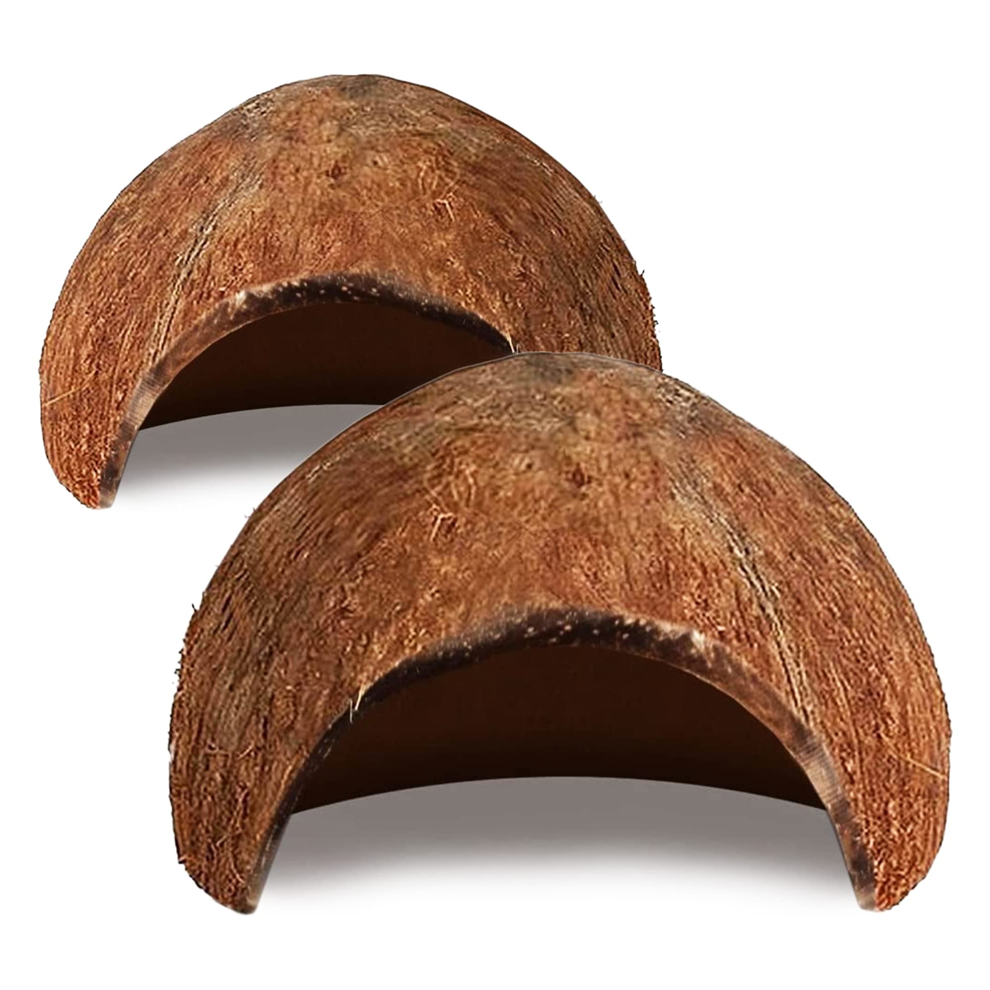 Gluc Hermit Crab Huts, 5x3 Inches, Arthropod's Coconut Hide, Spacious Coco Tunnel, Use as Hermit Cave or Climber, 2-Pcs