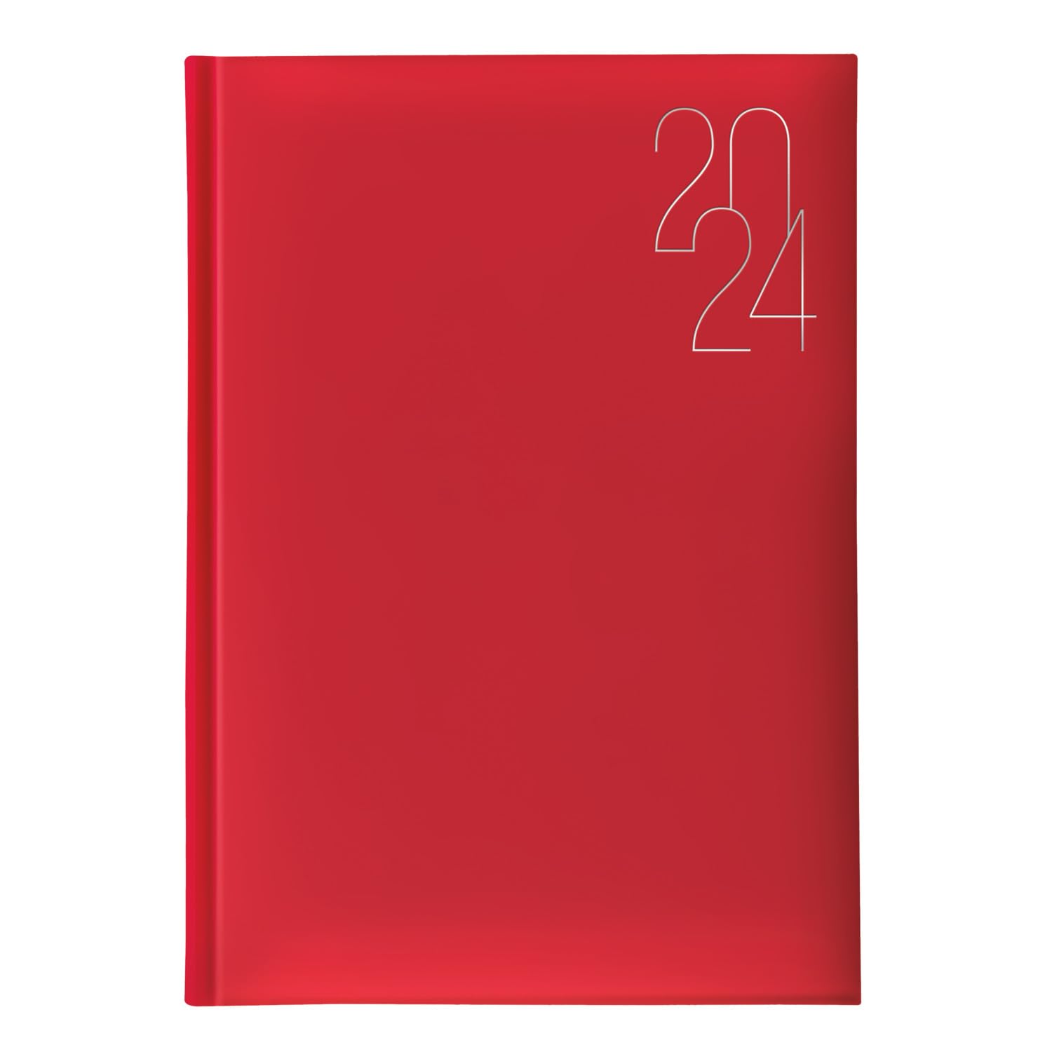 Idena 11019 - Book Calendar 2024, DIN A5, Red, 400 Pages, Hardcover Daily Planner with Ribbon