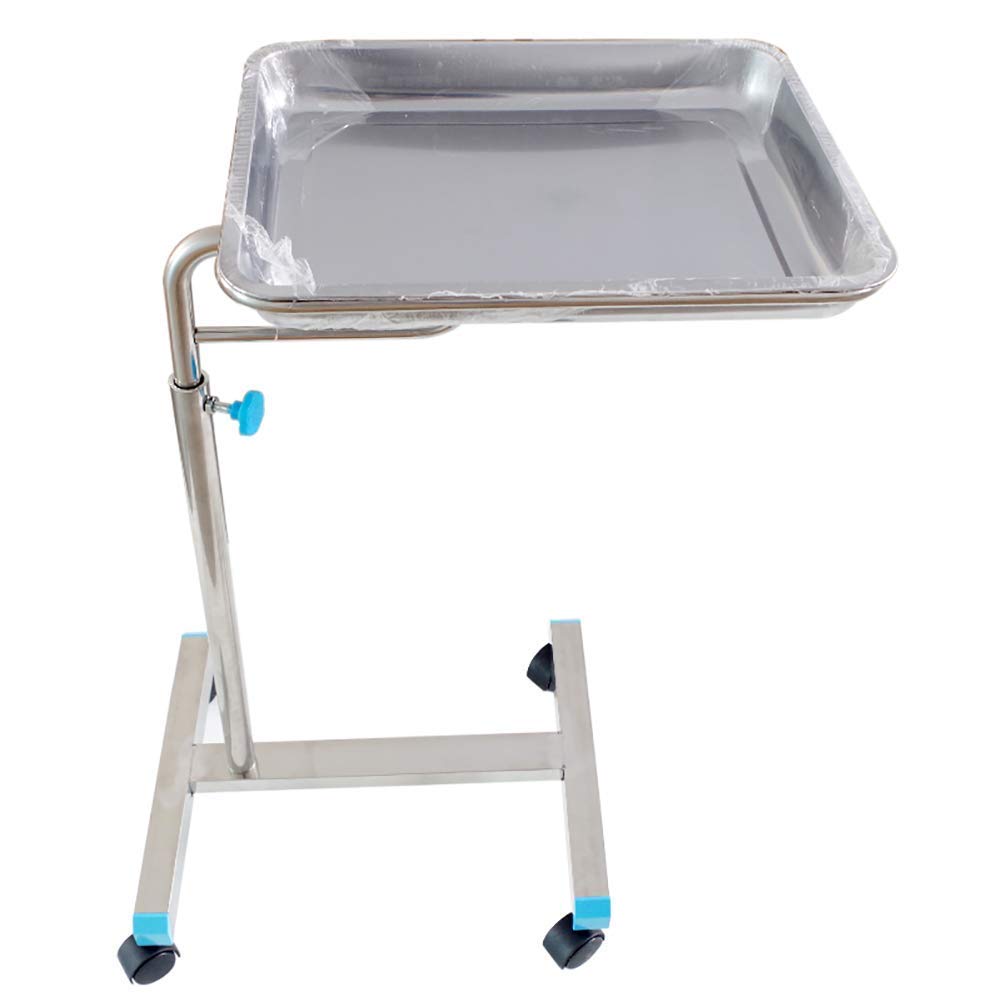 Medical Equipment Rolling Cart for Operating Room, Adjustable Height, Stainless Steel Surgical Tray Trolley with Universal Wheel, PIBM