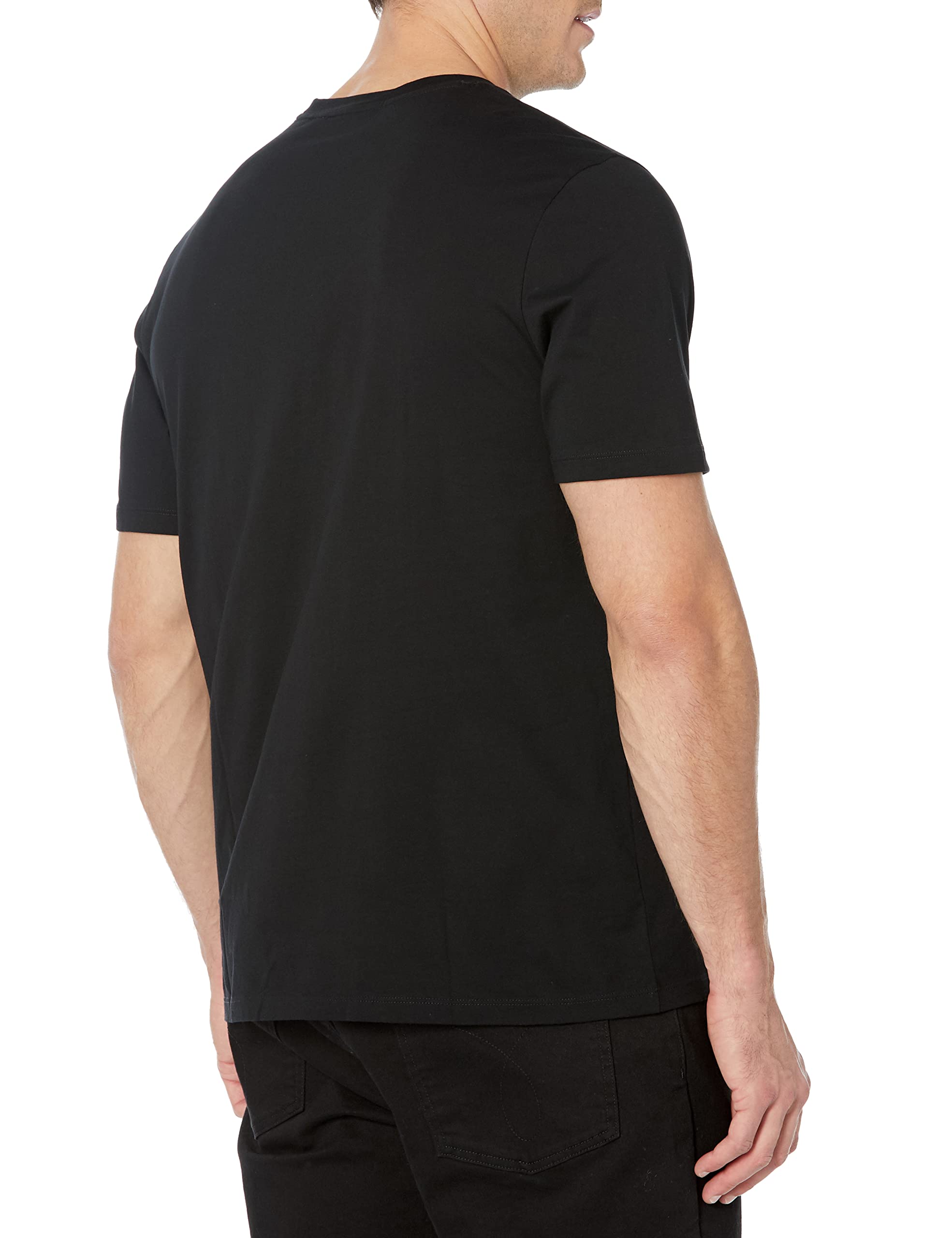 HUGO Boss Mens Crew Neck Pattern Box Jersey T-Shirt T Shirt, Black Metal, Small US