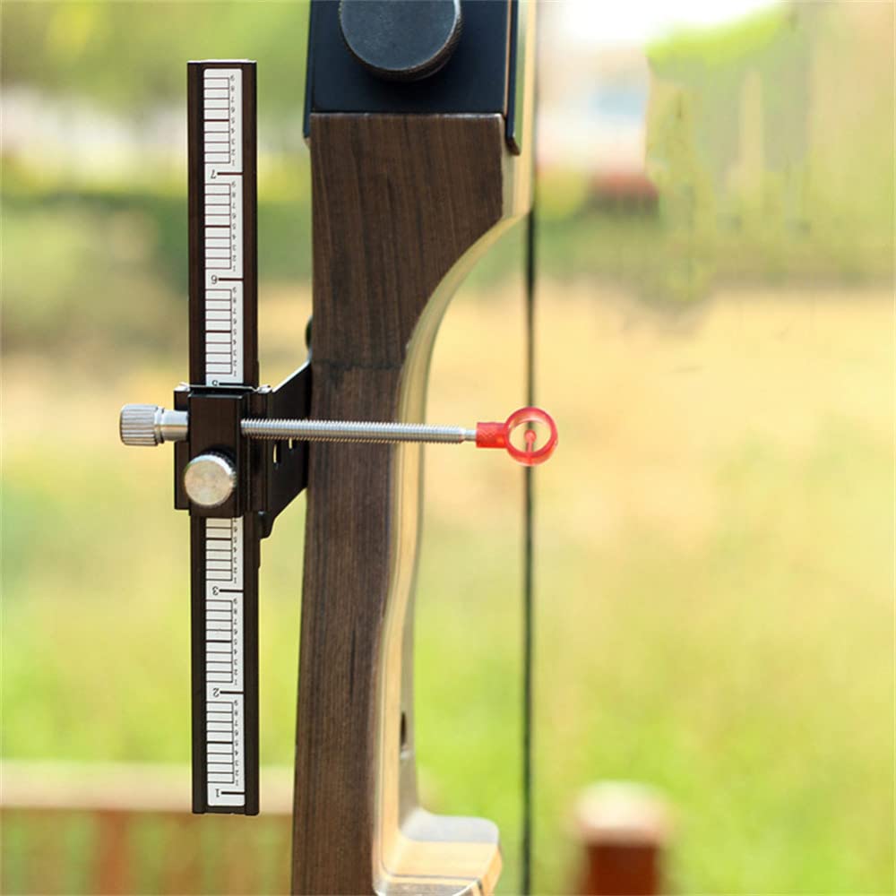 LIZHOUMIL Archery Recurve Bow Target Sight, T Shape Adjustable with Ring Pin with Dot Detachable, Portable Sights with Clear Scale for Takedown Competition Practice Range As Shown