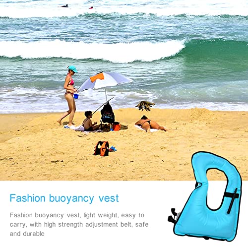 Inflatable Snorkel Vest for Adults, Adjustable Light Snorkeling Jackets Safety Vests for Diving, Snorkeling, Swimming, Surfing (Up to 200 lbs Loading)