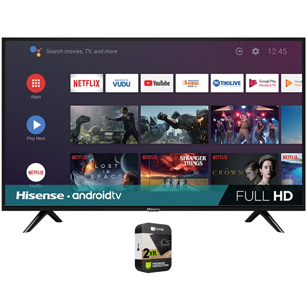 Hisense 43H5500G 43 Inch H55 Series FHD Full HD Smart Android TV with DTS Studio Sound Bundle with Premium 2 YR CPS Enhanced Protection Pack