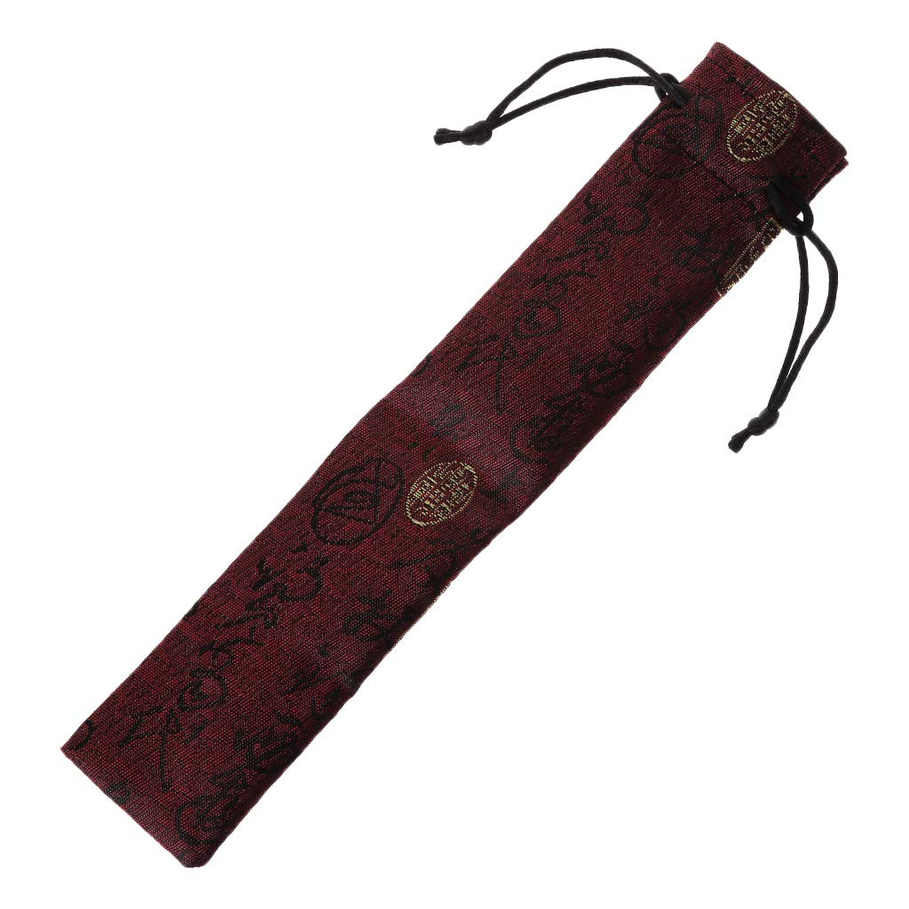 LIQURIJU Fan Pouch Chinese Calligraphy Style Decorative Folding Hand Fan Bag Dustproof Holder Protector Pouch Case Cover Gifts Purple