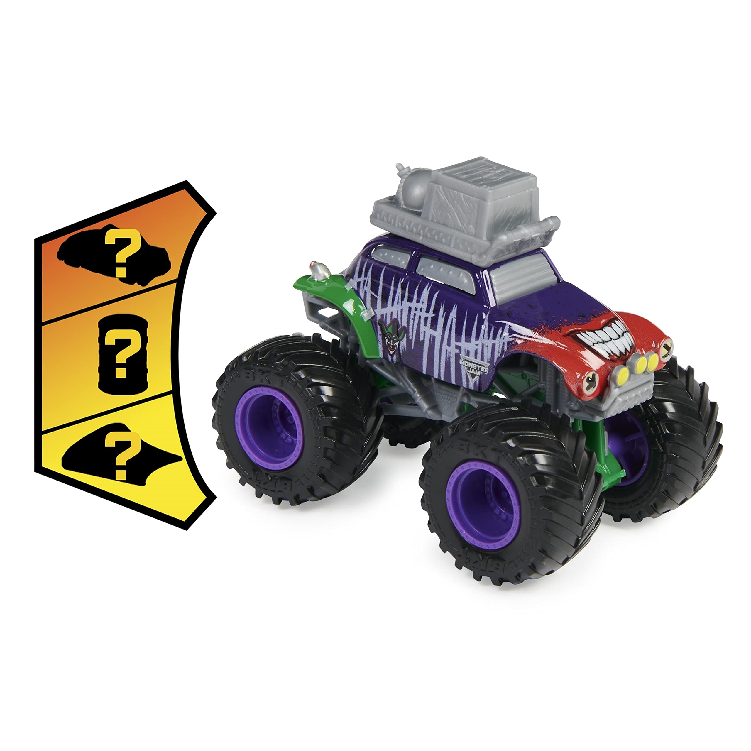 Monster Jam 2022 Spin Master 1:64 Diecast Truck with Bonus Accessory: Heroes & Villains Joker, (SM6044941)