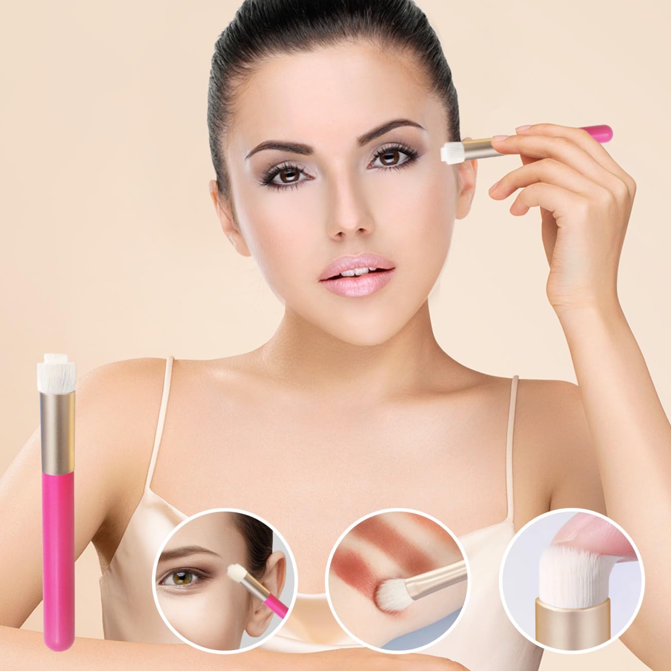 Idefair Nose Contour Stencil Shadow Tool, 4 in 1 Reusable Silicone Nose Contour Shadow Highlighter Template Brush Tool, Multi-Functional Makeup Applicator for Nose Eyeliner Shadow Lip
