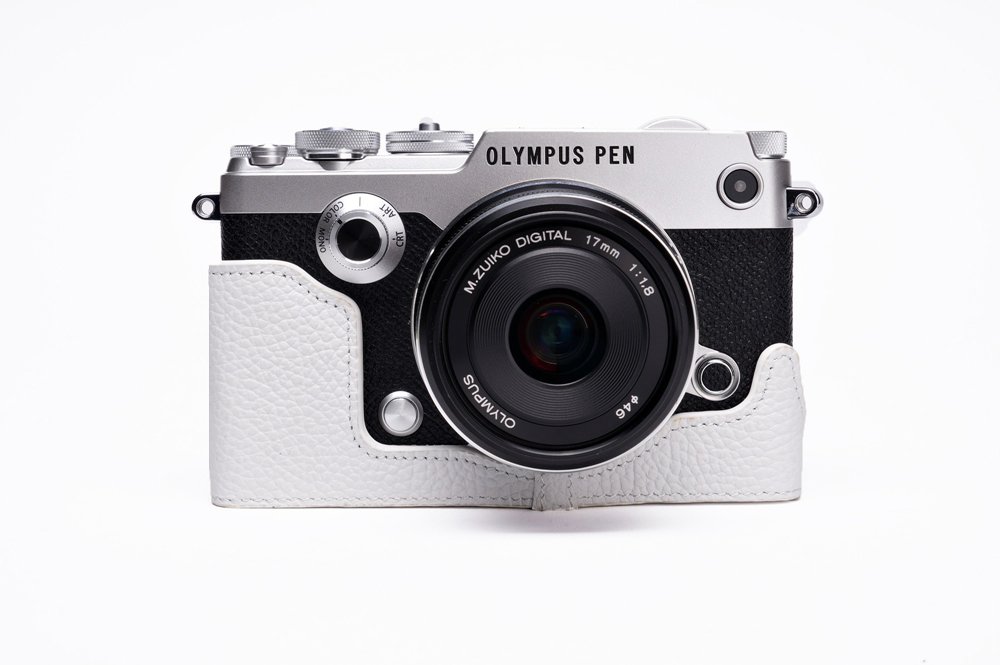 Handmade Genuine Real Leather Half Camera Case Camera Bag for Olympus Pen-F Pen F 7 Colors
