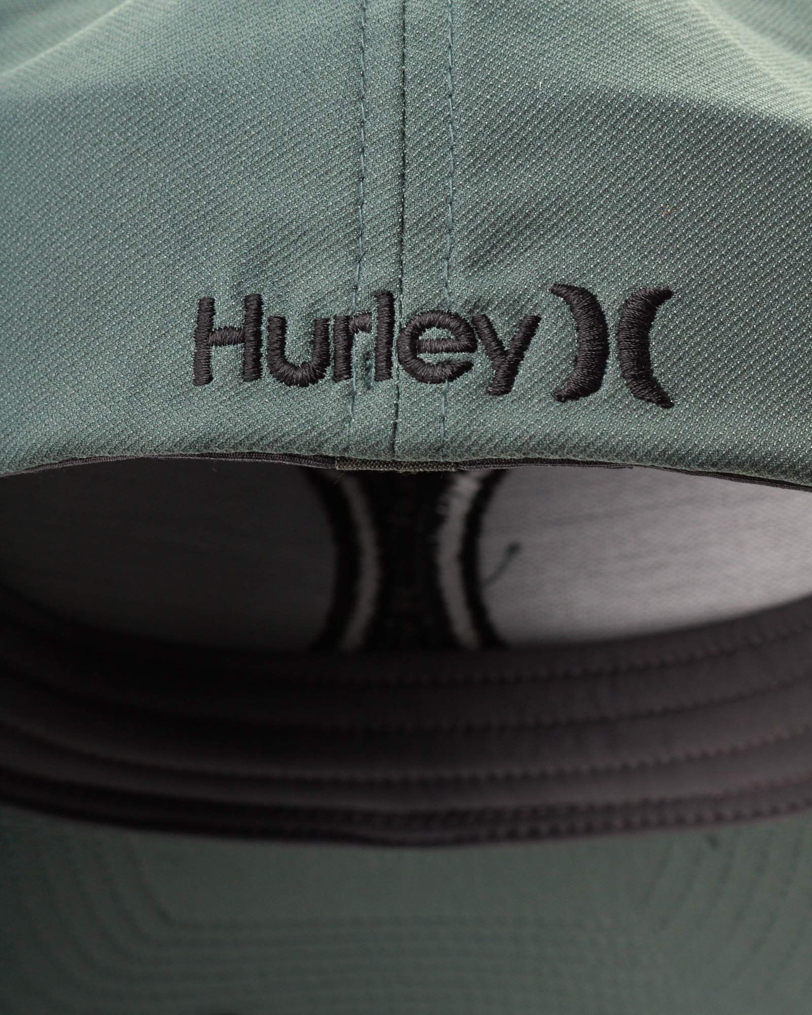 Hurley Men's Baseball Cap - Dri-FIT One and Only Stretch Fitted Hat, Size LG/XL, Vintage Green/Black