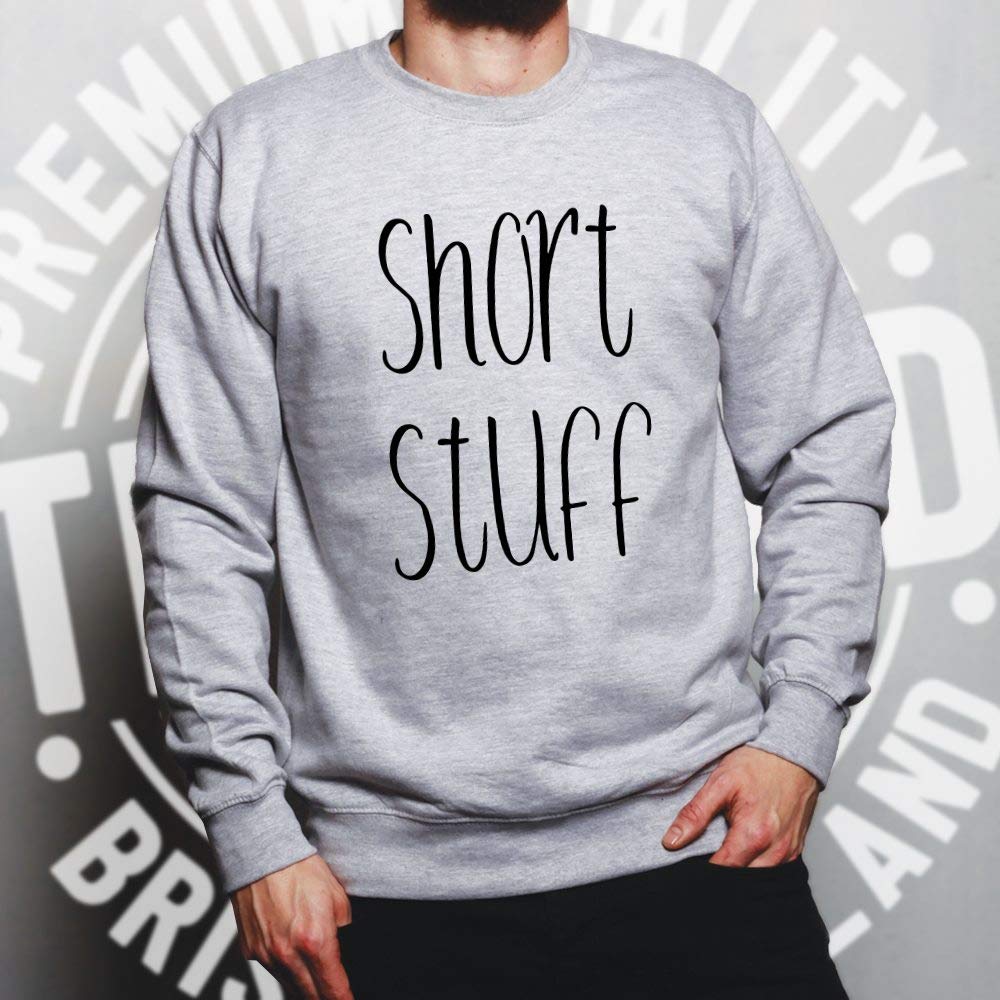 Height Joke Jumper Short Stuff Novelty Slogan White X-Small