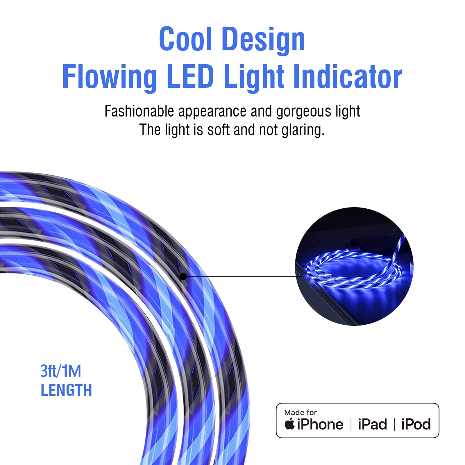 Oliomp Lightning Cable iPhone Charger MFi Certified 3ft Long iPhone Charger Cord, Apple Chargers for iPhone 13 12 Pro Max 11 Pro Xr Xs Max XR 8 Plus iPad Pro Mini More