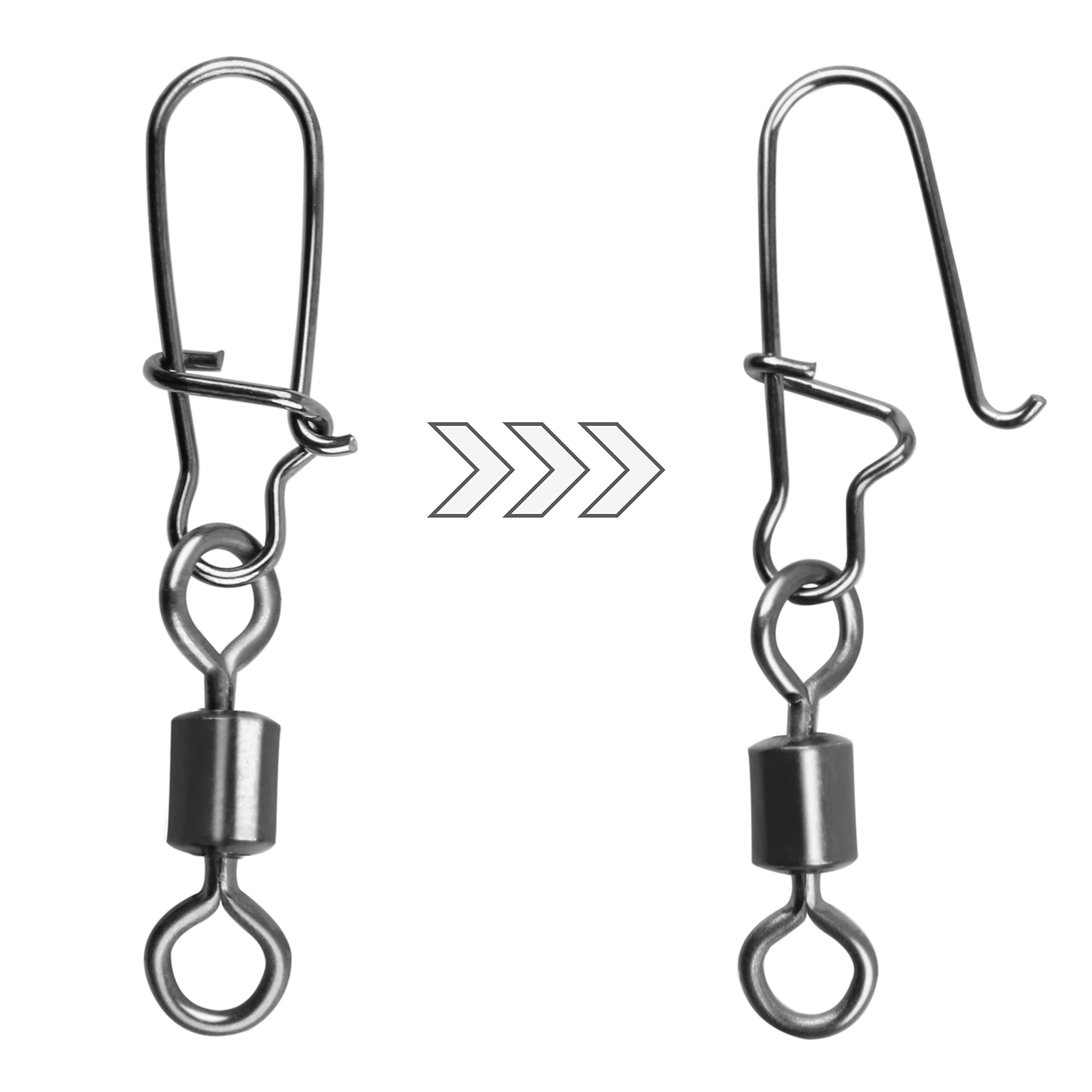 JOGFFDE Fishing Rolling Swivels Snaps Kit,70PCS High-Strength Fishing Swivels with Nice Snaps Lure Line Connector Fishing Tackle Box