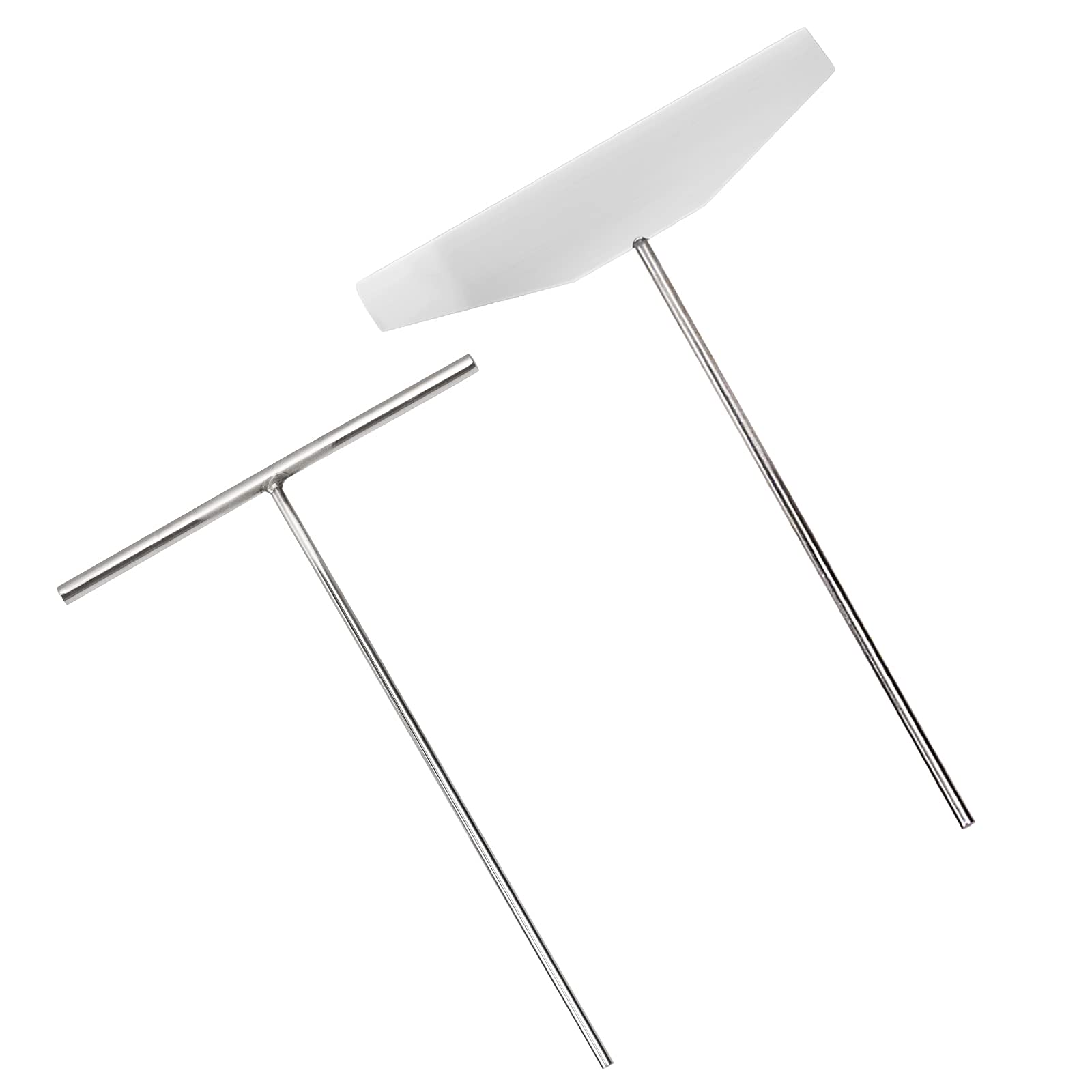 Lilithye Crepe Spreader and Spatula Kit Stainless Steel Crepe Batter Spreader Tool Metal 7 Inch T Shape Crepe Maker(2Pcs Large)