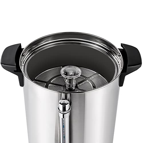 Hot Water Dispenser, 25L/6.6 gal Commercial Stainless Steel Electric Hot Water Boiler With Double-layer Barrel Wall, Portable Thermostable Tea Urn Coffee Boiler With Practical Faucet For Hot Drinks
