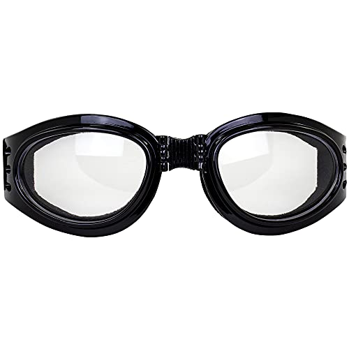 Global Vision Adventure Foldable & Padded Motorcycle Goggles Black Frame with Clear Lens