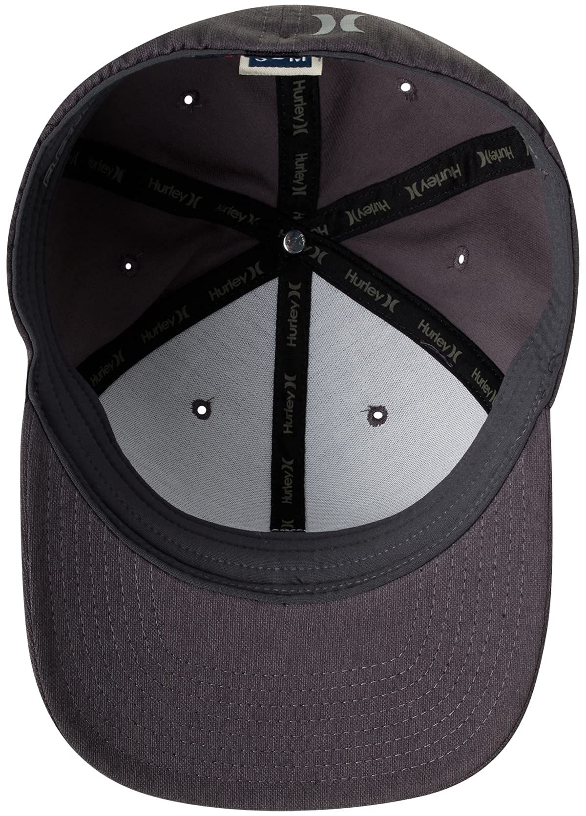 Hurley Men's Baseball Cap - H2O-DRI Redondo Flat Brim Sweat Resistant Fitted Hat, Size Large-X-Large, Black