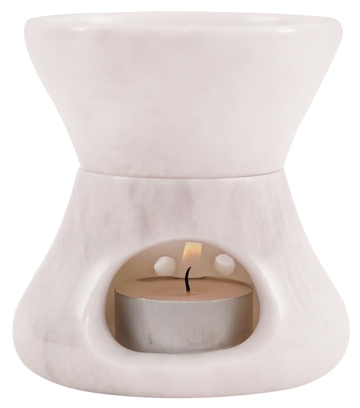 Radicaln Marble Butter Warmer White 4" Inches Handmade Food Warmers For parties - Food Warmer Butter Warmer Fondue Set For Kitchen - White Chocolate Melts With Butter Melter