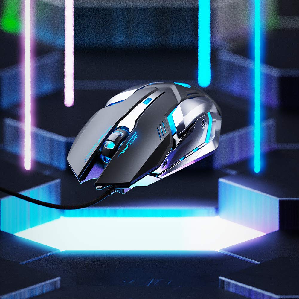 Inphic Gaming Mouse Wired, Ergonomic Game USB Computer Mice RGB Gamer Desktop Laptop PC Gaming Mouse, 7 Programmable Buttons for Windows 7/8/10/XP Vista Linux