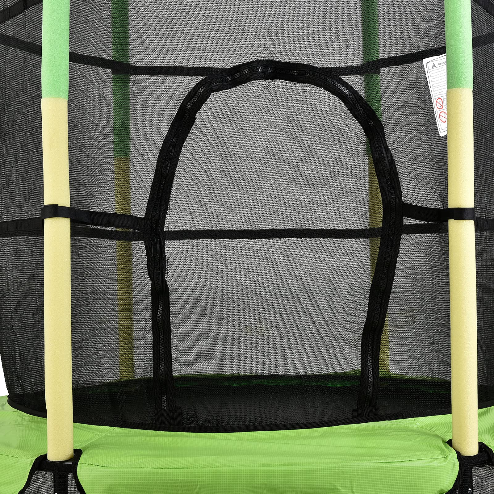 MengK FCH Kinder Trampolin Jumper 140 cm mit gepolsterten Stangen und Sicherheitsnetz, Gelb und Grün