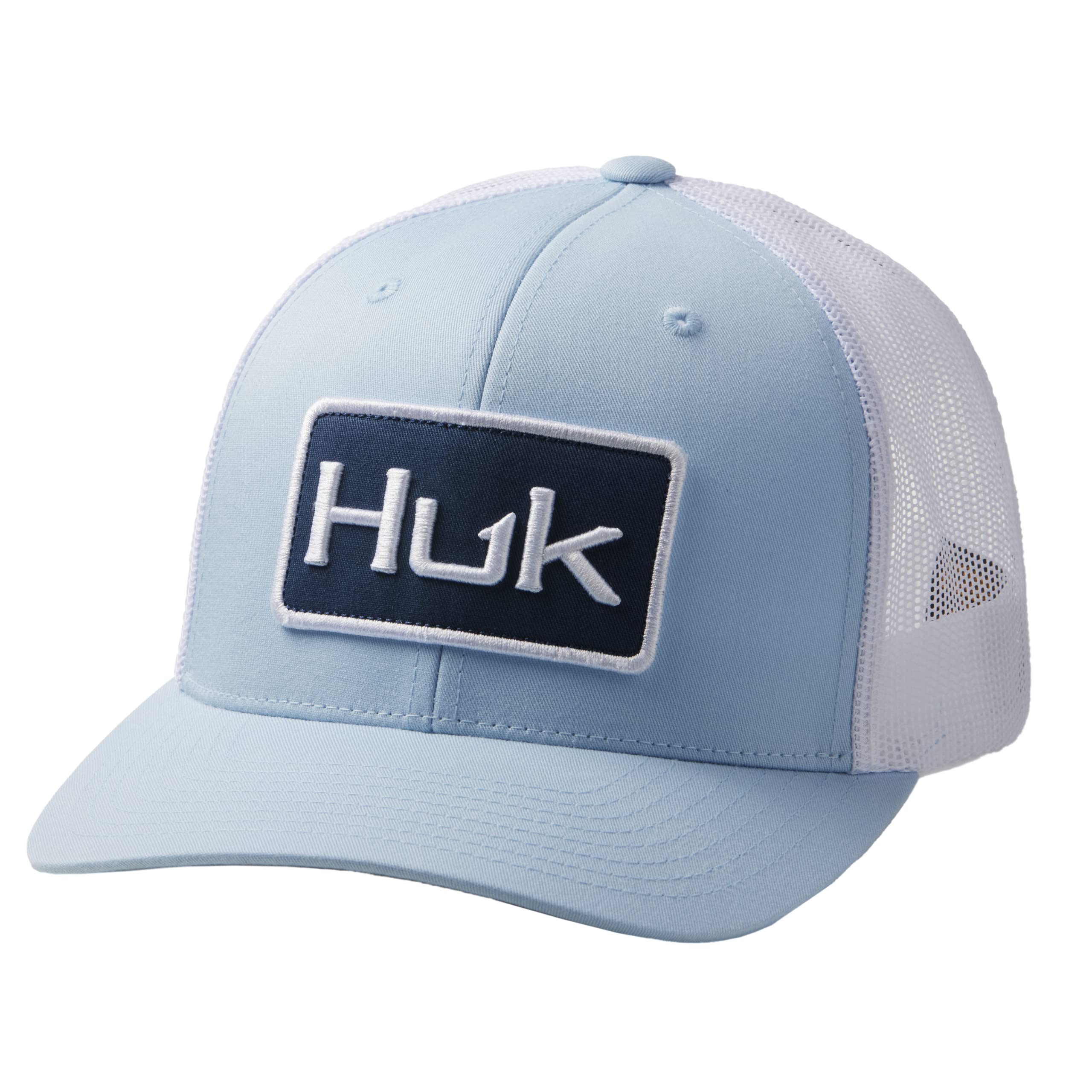 HUK mens Mesh Trucker Snapback | Anti-Glare Fishing Hat, Sargasso Sea, One Size US