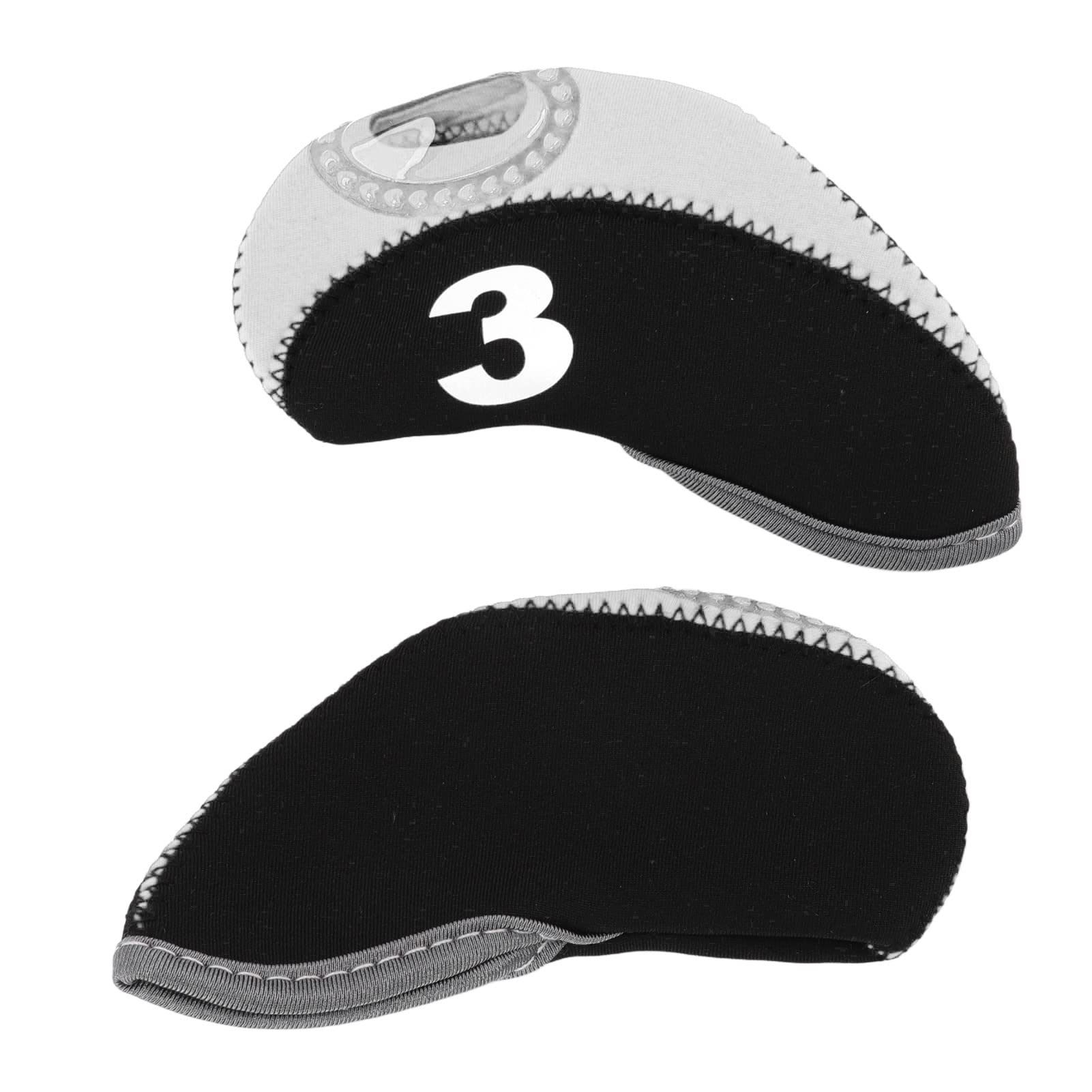 KUIDAMOS Golf Club Head Covers, Thickened Golf Club Protective Head Cover 12 PCS Easy to Use Waterproof for Exercise(Black and White)