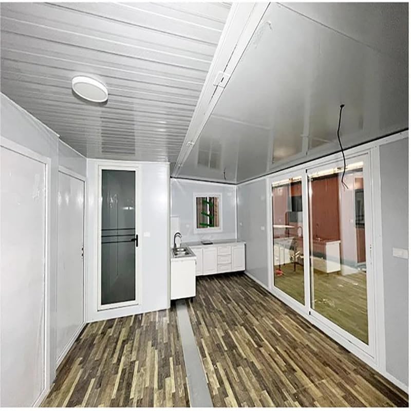 Prefabricated Mobile Tiny House, 15x20 ft, 2 Bedrooms, Bathroom, Kitchen for Guard House, Shop, Villa Hotel, Booth, Office Waterproof