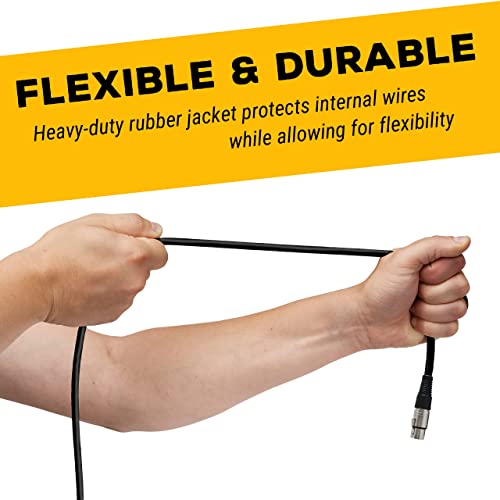 GLS Audio 50ft Mic Cable Patch Cords - XLR Male to XLR Female Black Microphone Cables - 50' Balanced Mike Snake Cord - SINGLE