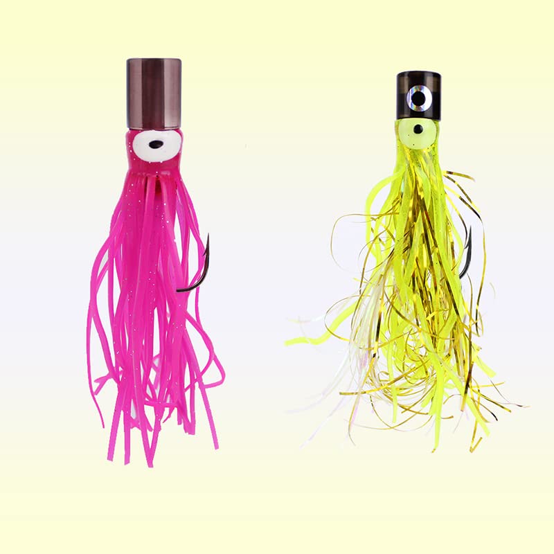 Madi Kay Designs Fishing Gear 带线章鱼钩树脂鱿鱼饵12cm17g 14cm28g船钓