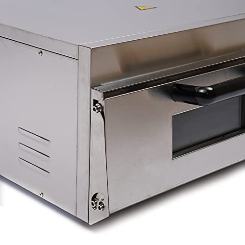 TBVECHI 1500W Electric Pizza Baking Oven, 14'' Electric Pizza Oven Countertop Stainless Steel Single Deck Layer Baker Multipurpose Snack Oven for Restaurant Home Pizza Bread Cakes Baked