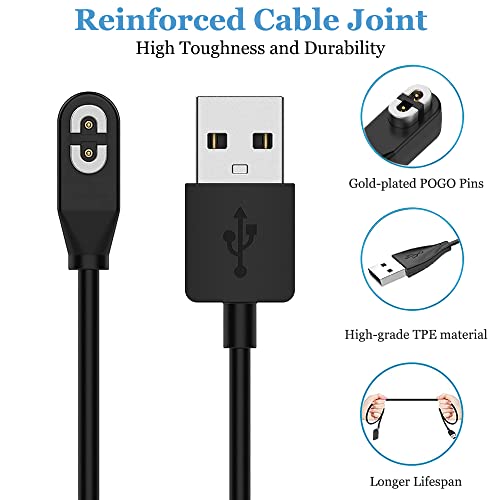 Threeeggs Charger for AfterShokz OpenComm Charger, Magnetic Charging Cable USB Charger Cord for AfterShokz Aeropex AS800 & Shokz OpenRun Pro & OpenRun & OpenRun Mini Headphones (2)