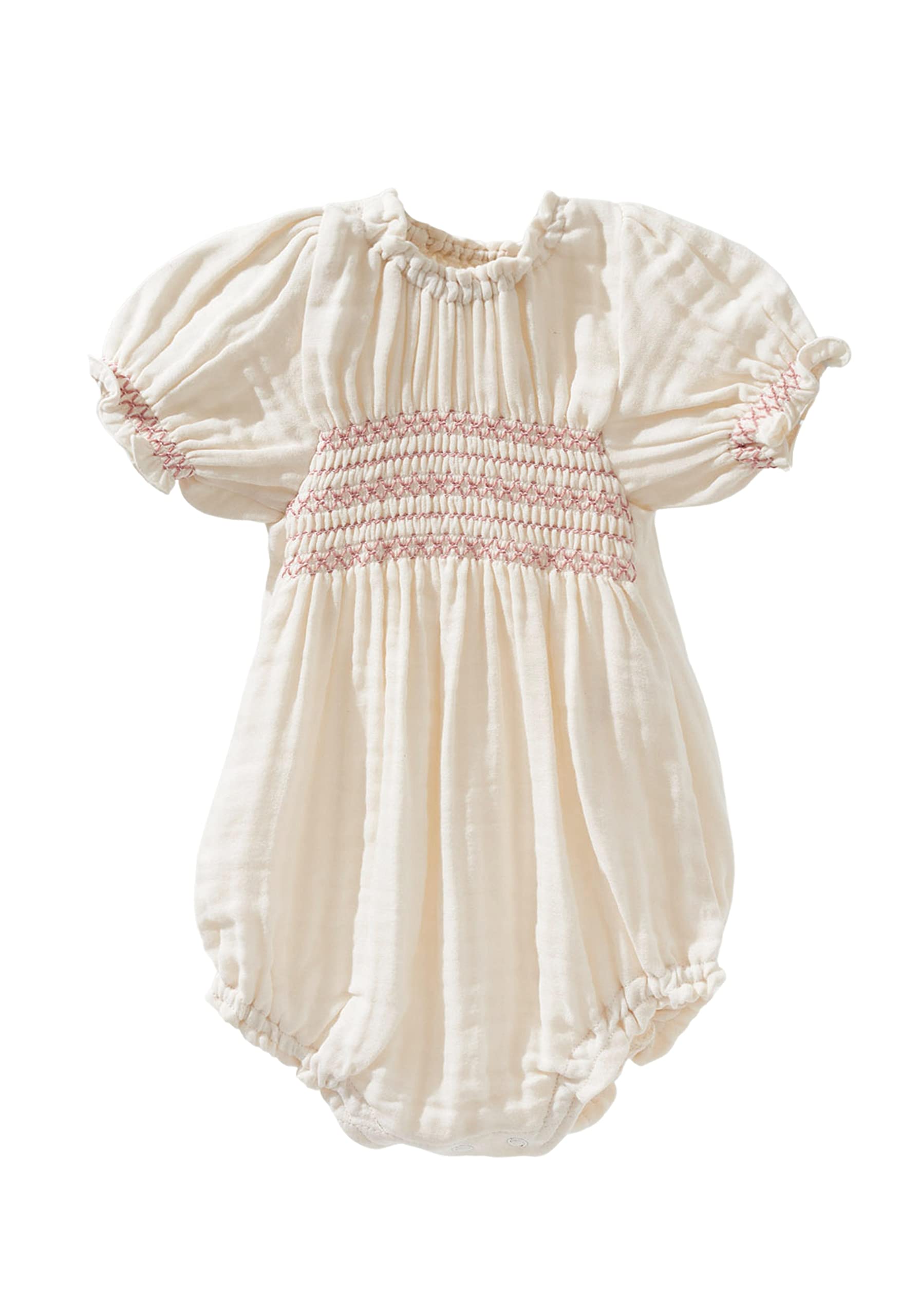 NOTHING FITS BUT Baby Classic Cotton Modal Muslin Junmi Onesie (Cream, 3-6 Months)